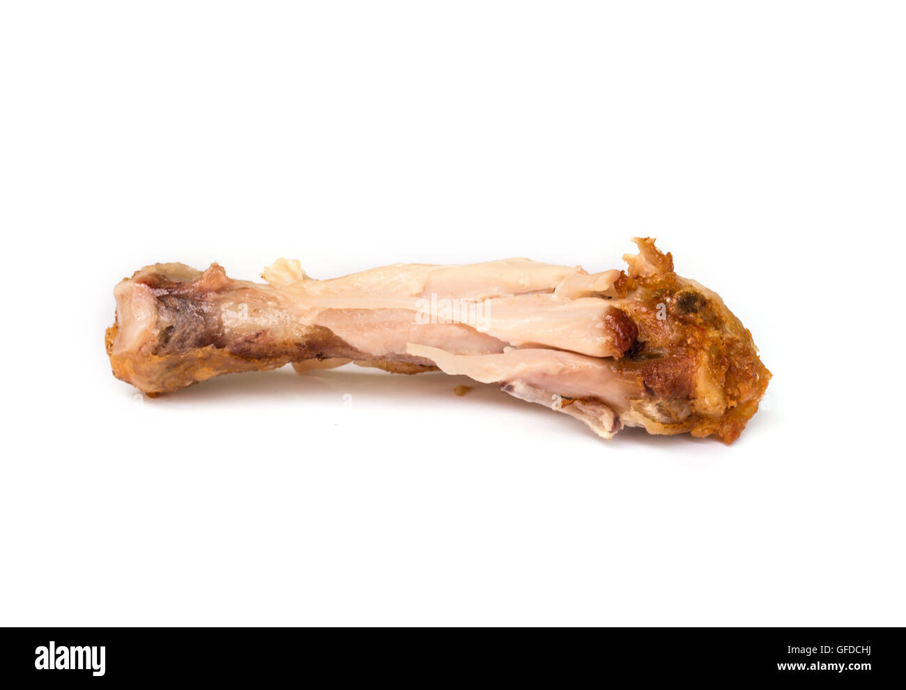The chicken bone on a white background Stock Photo - Alamy