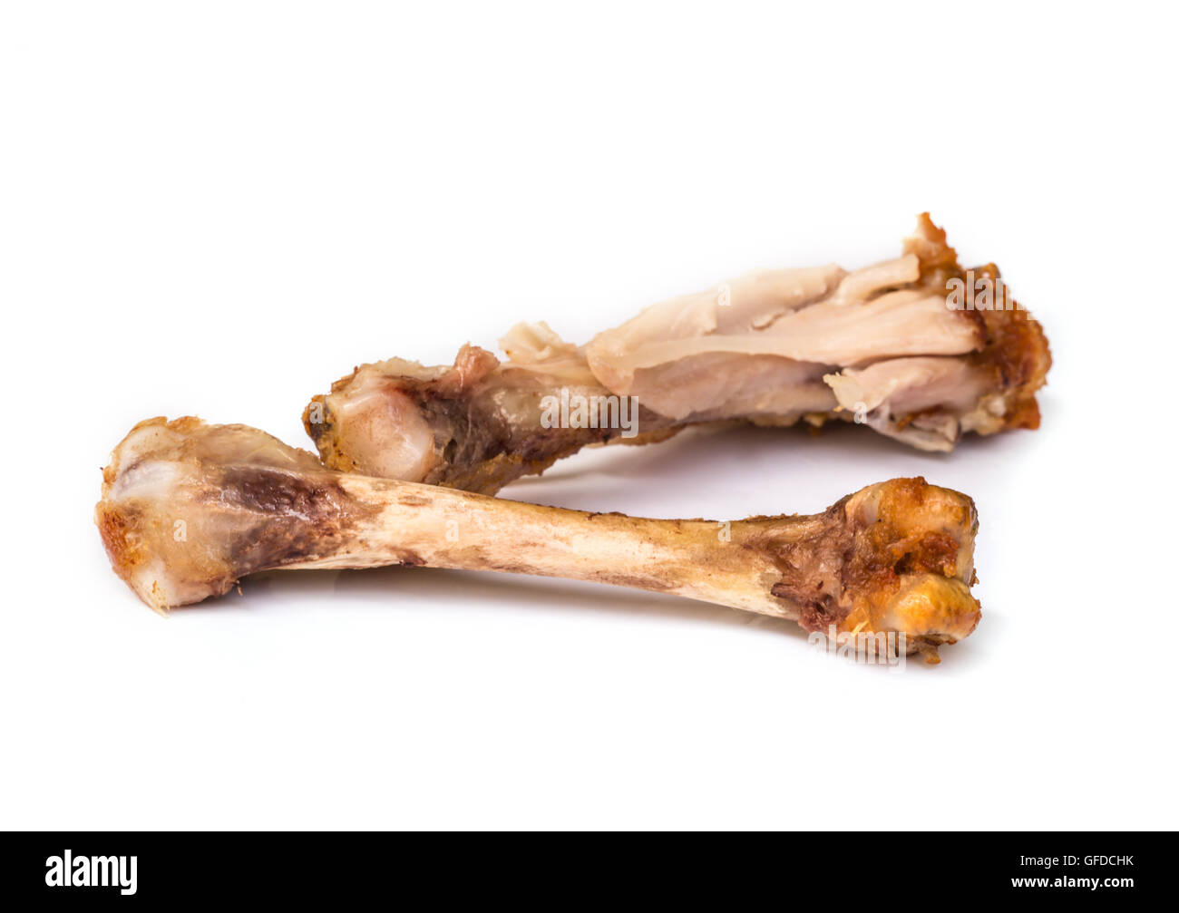 The chicken bone on a white background Stock Photo - Alamy