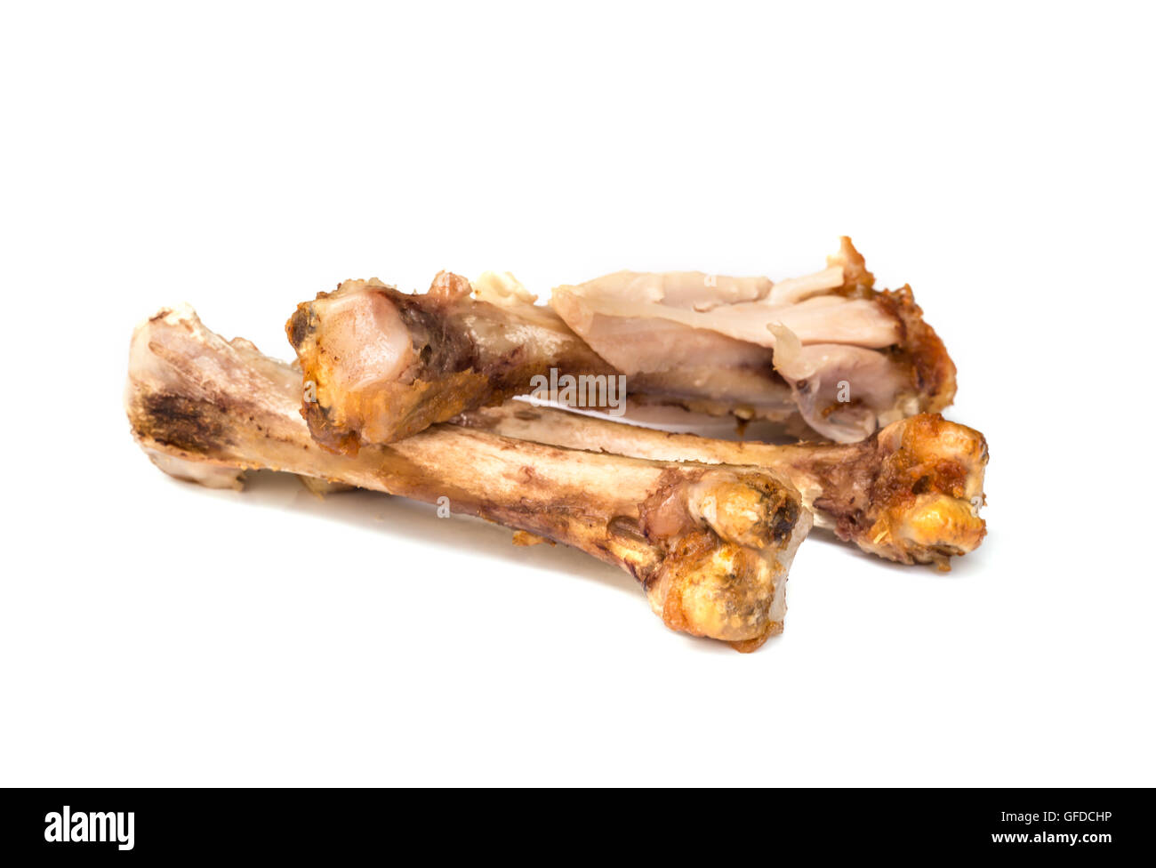The chicken bone on a white background Stock Photo - Alamy