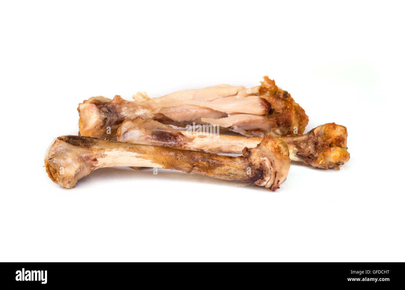 The chicken bone on a white background Stock Photo - Alamy