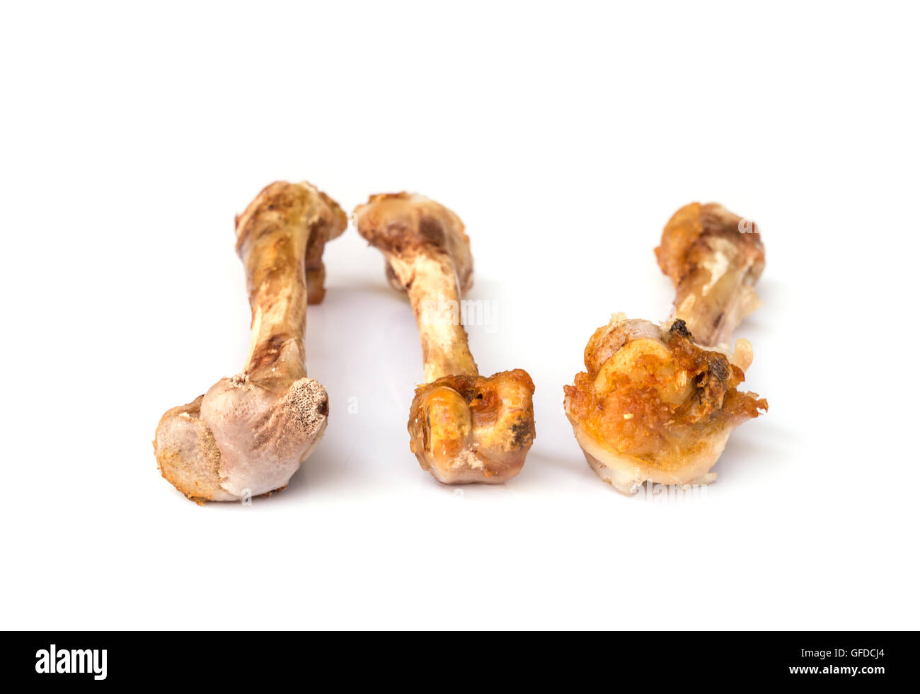 The chicken bone on a white background Stock Photo - Alamy