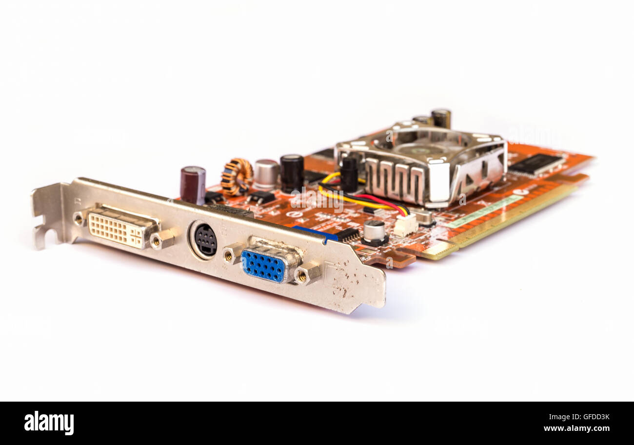 computer graphic card isolated on white background Stock Photo - Alamy