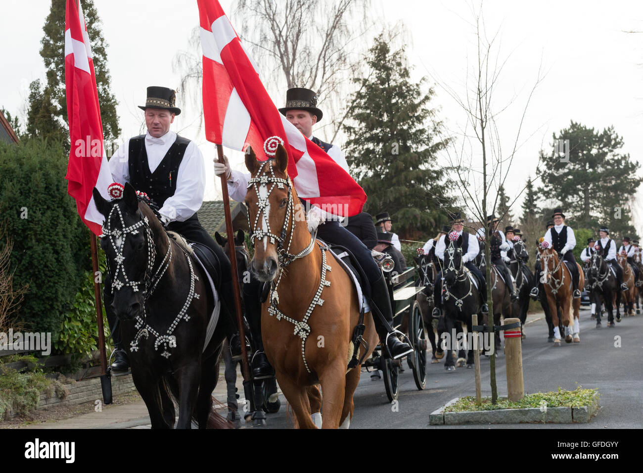 Horse Tradition Denmark rider costume festival Stock Photo - Alamy