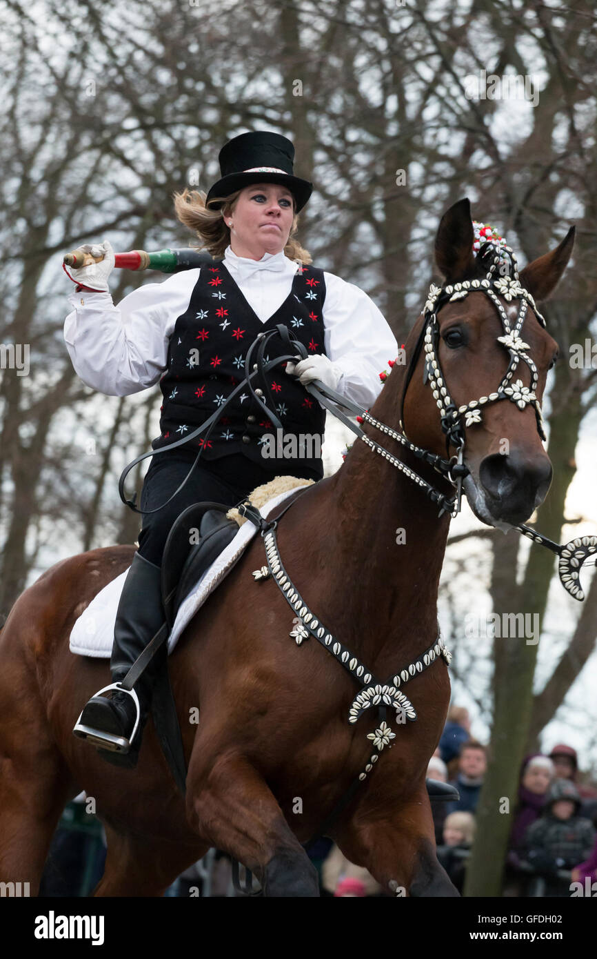 Horse Tradition Denmark rider costume festival Stock Photo - Alamy