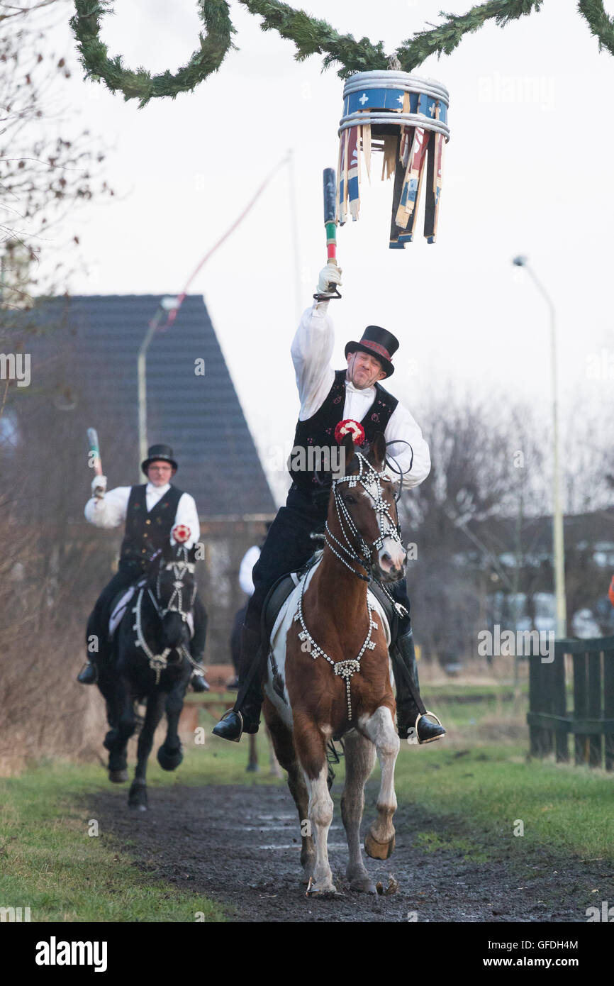 Horse Tradition Denmark rider costume festival Stock Photo - Alamy