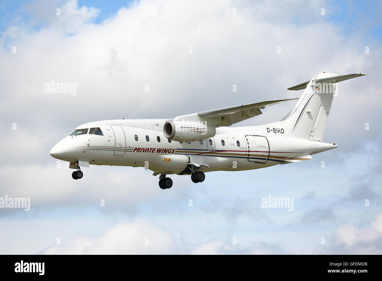 A Dornier Do.328JET D-BIRD at the Farnborough International Airshow ...