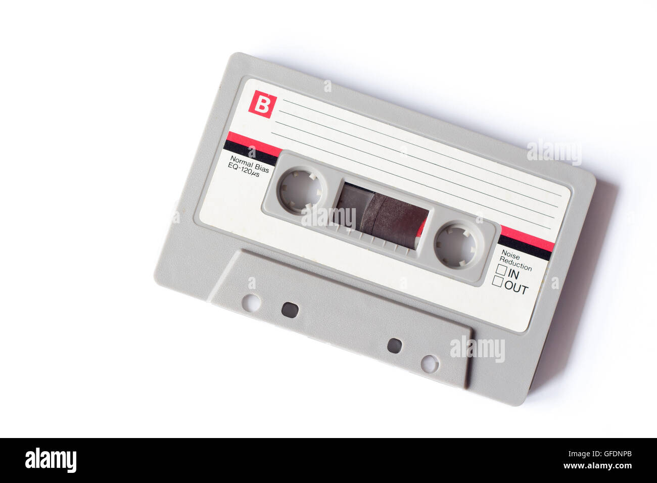 Retro gray and white compact cassette Stock Photo - Alamy