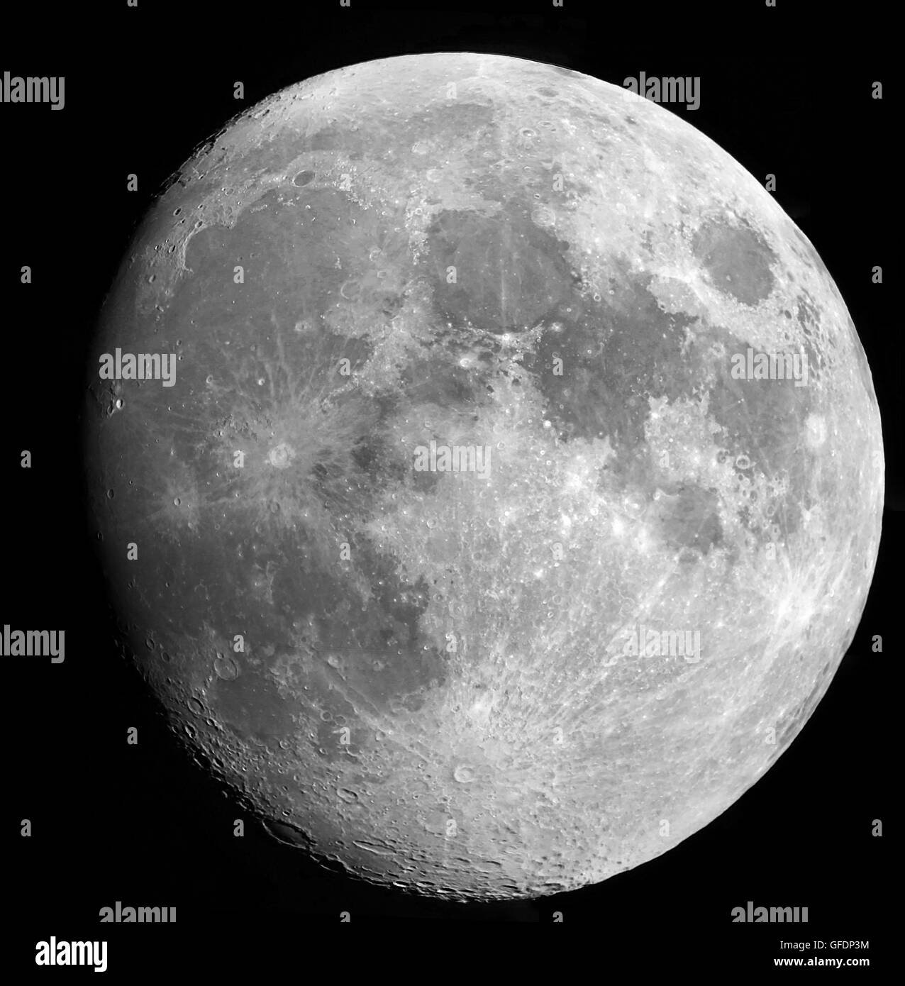 Moon with telescope Stock Photo - Alamy