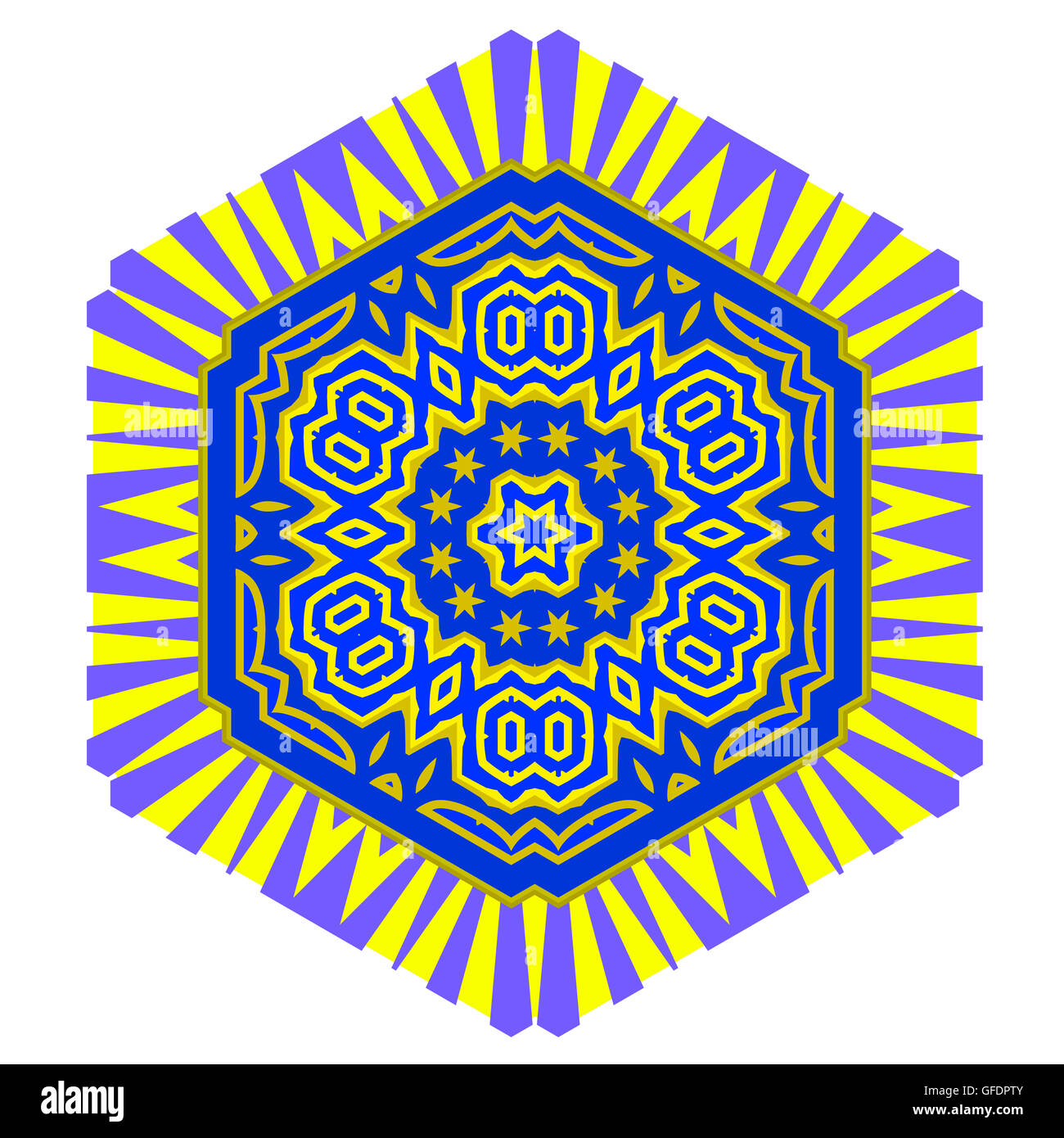 Creative ornamental blue yellow hi-res stock photography and images - Alamy