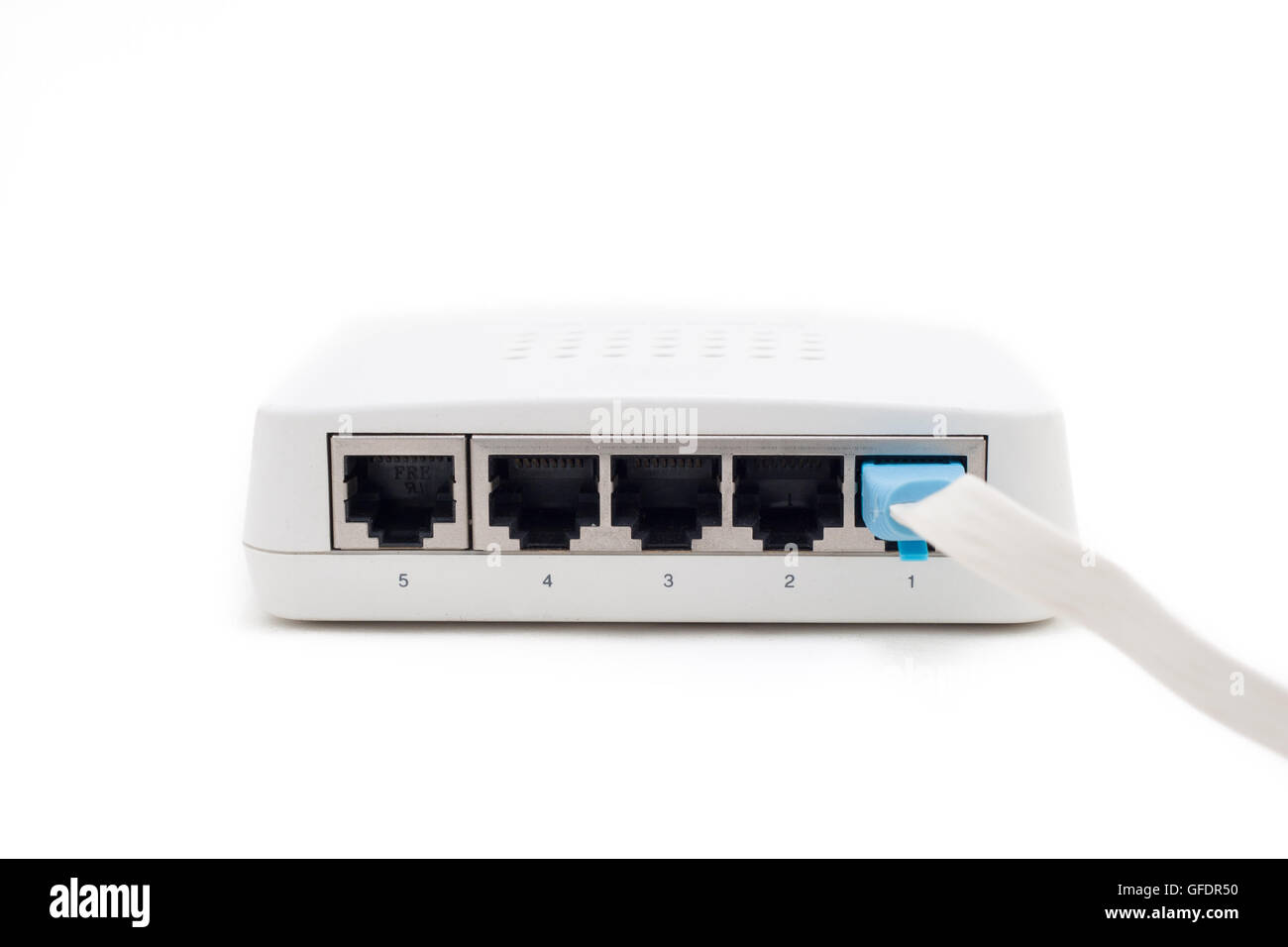 Ethernet switching hub on white isolate background Stock Photo - Alamy