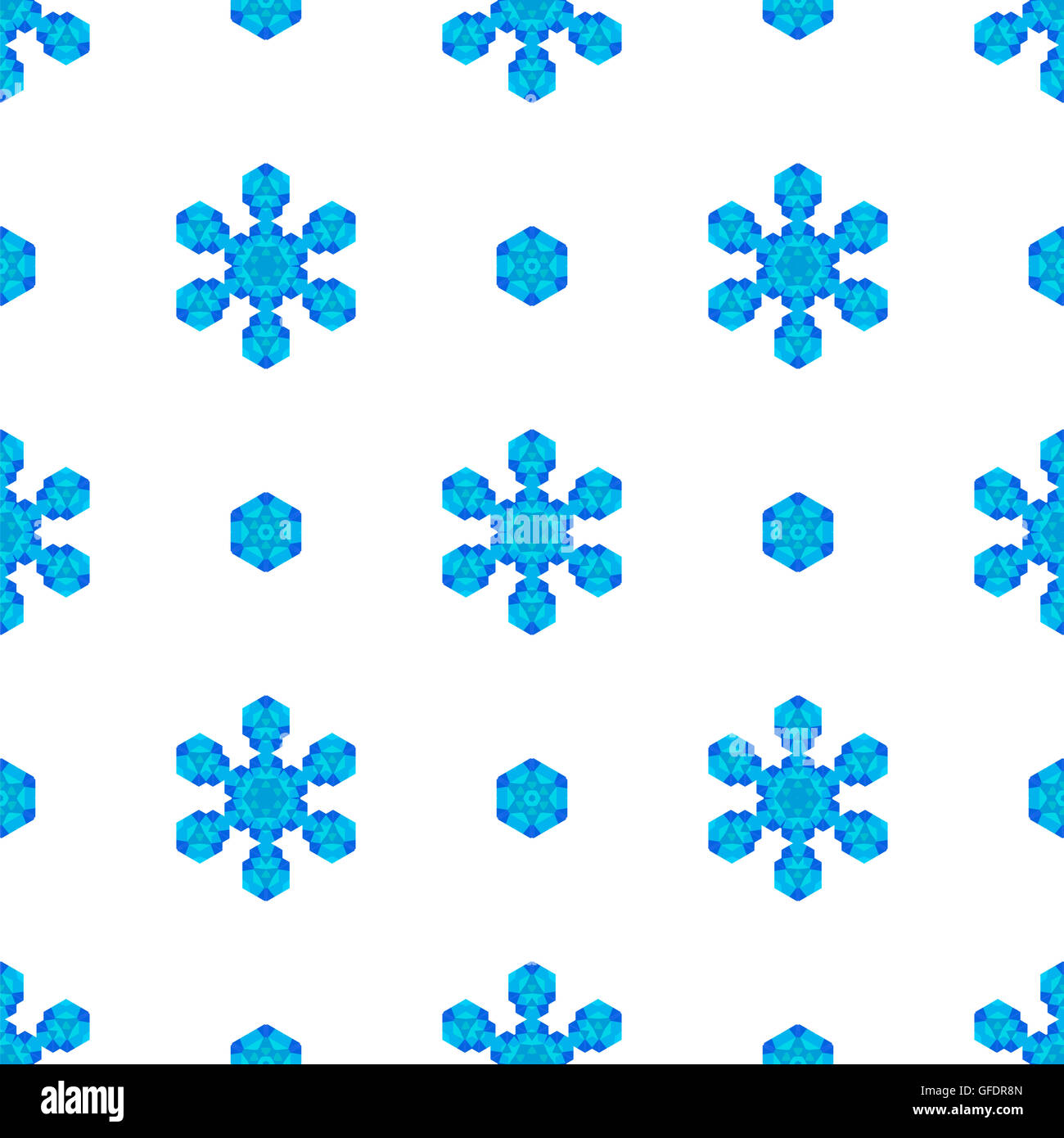 Seamless Blue Snowflake Pattern Stock Photo - Alamy