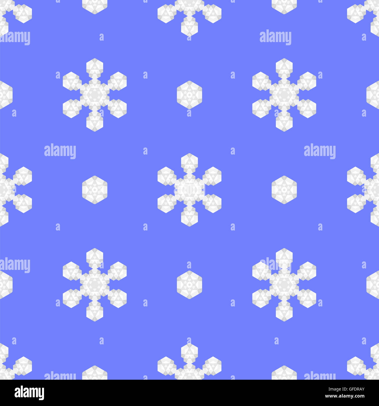 Seamless Blue Snowflake Pattern Stock Photo - Alamy