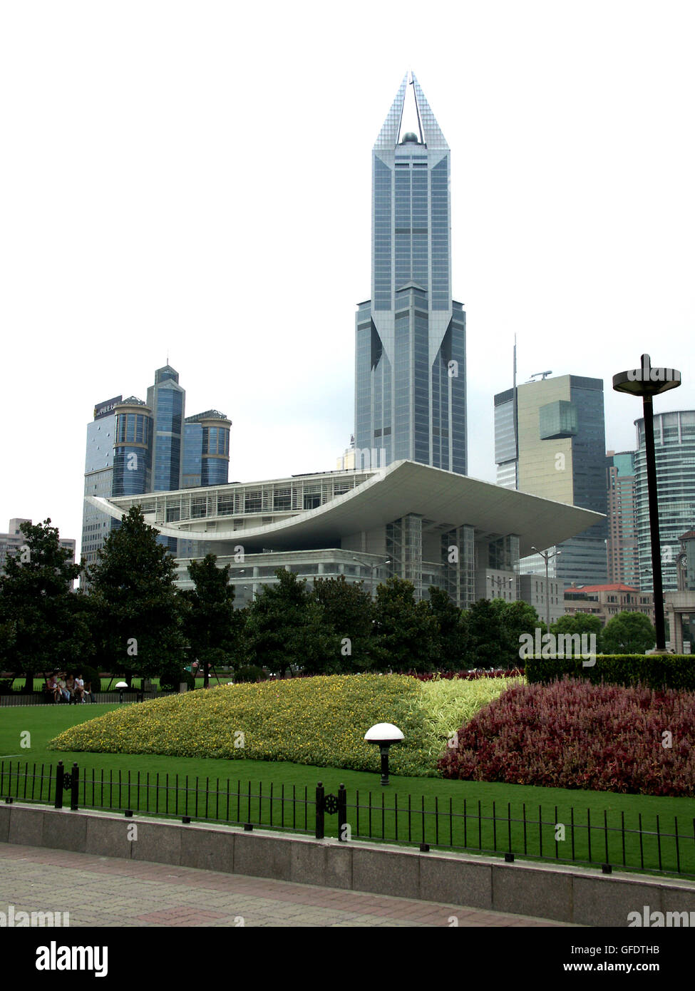 The Shanghai Grand Theatre and the Tomorrow Square skyscraper in ...