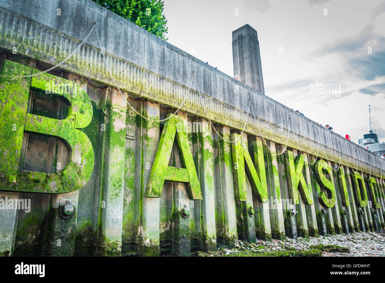 The Tate Modern on London's Bankside as seen from the river Thames ...