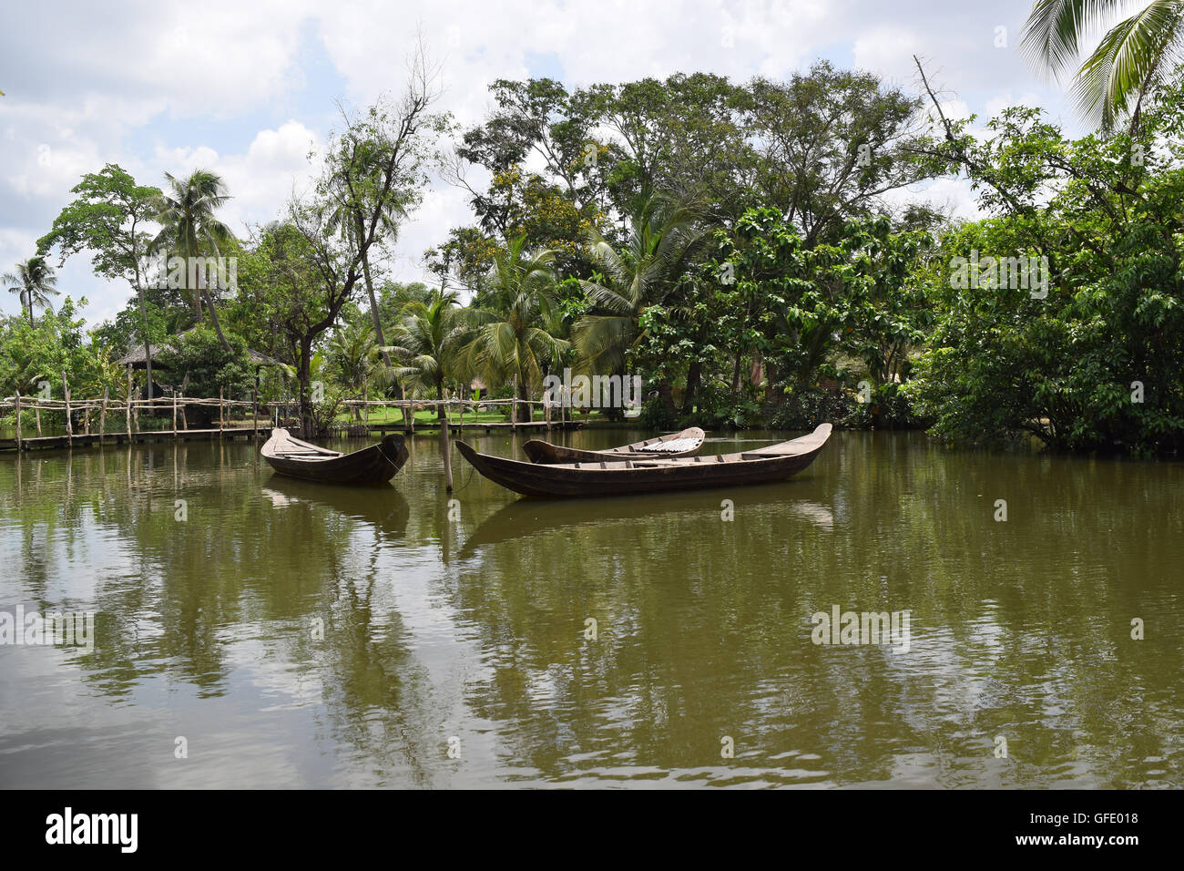 traditional boat in saigon river, Binh Quoi, ho chi minh city, vietnam ...