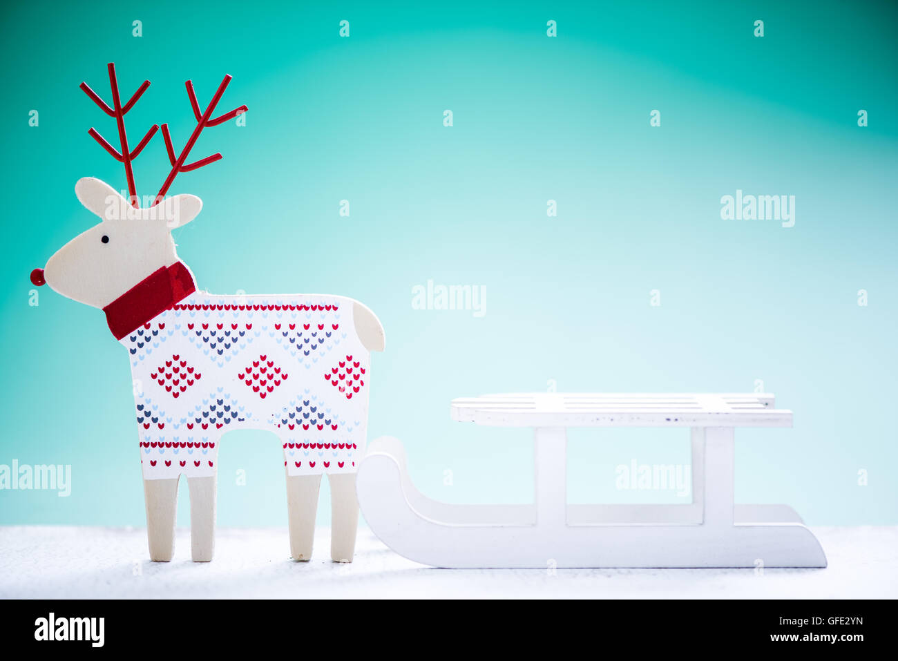 Sled wooden reindeer on hi-res stock photography and images - Alamy