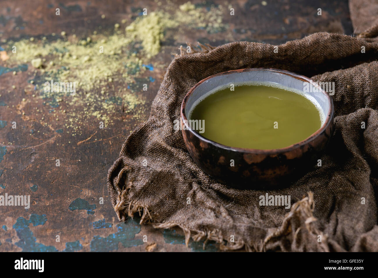 Cup of matcha tea Stock Photo - Alamy