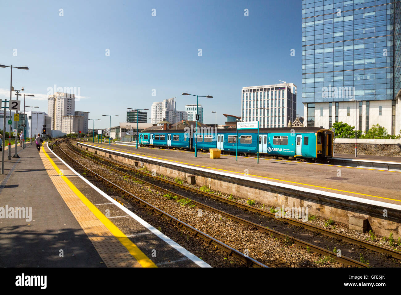 An Arriva Trains Valley Lines railway service arriving at Queen Street ...