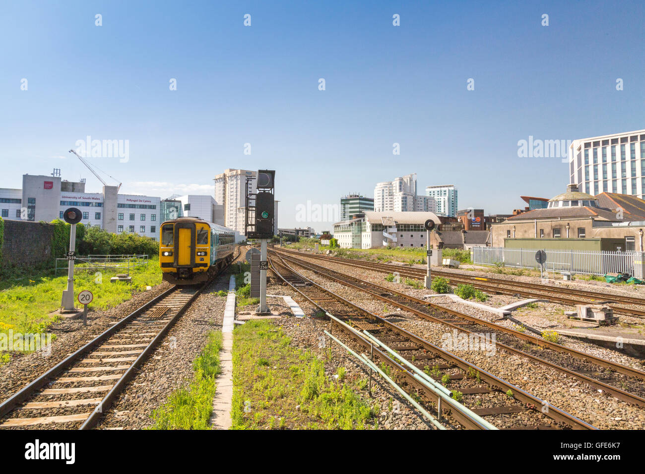 The shuttle train that runs between Queen Street and Cardiff Bay ...