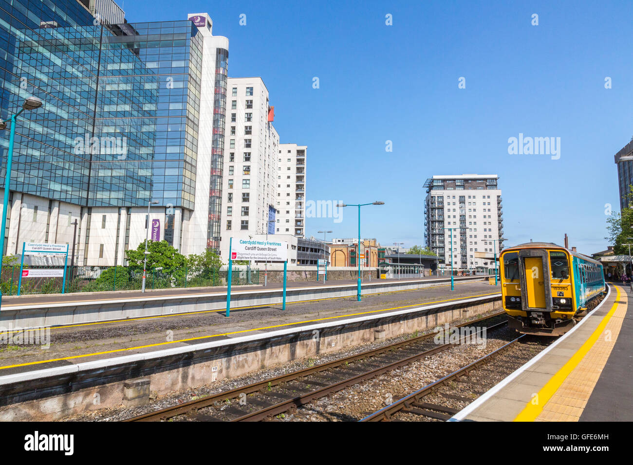 An Arriva Trains Valley Lines service arriving at Queen Street station ...