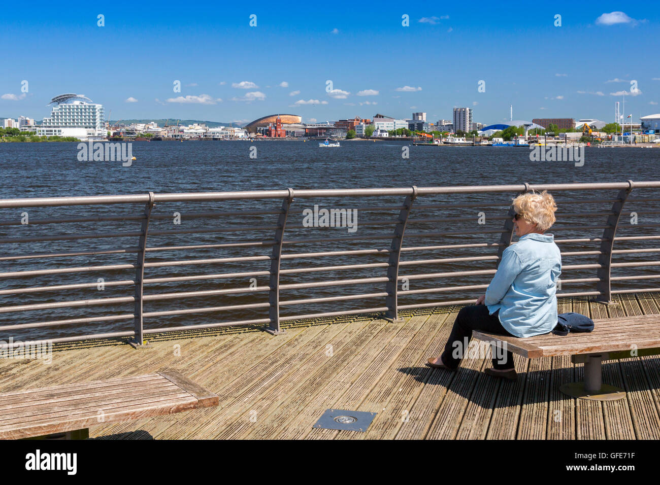 The redeveloped waterfront of the Cardiff Bay area of Cardiff, South ...