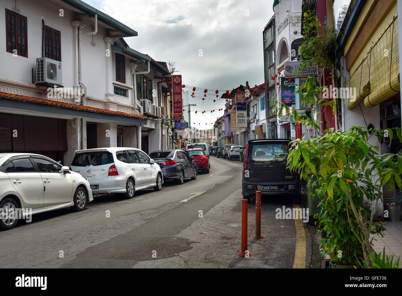Kuching, Malaysia. Carpenter Street in Chinatown. Sarawak. Borneo Stock ...