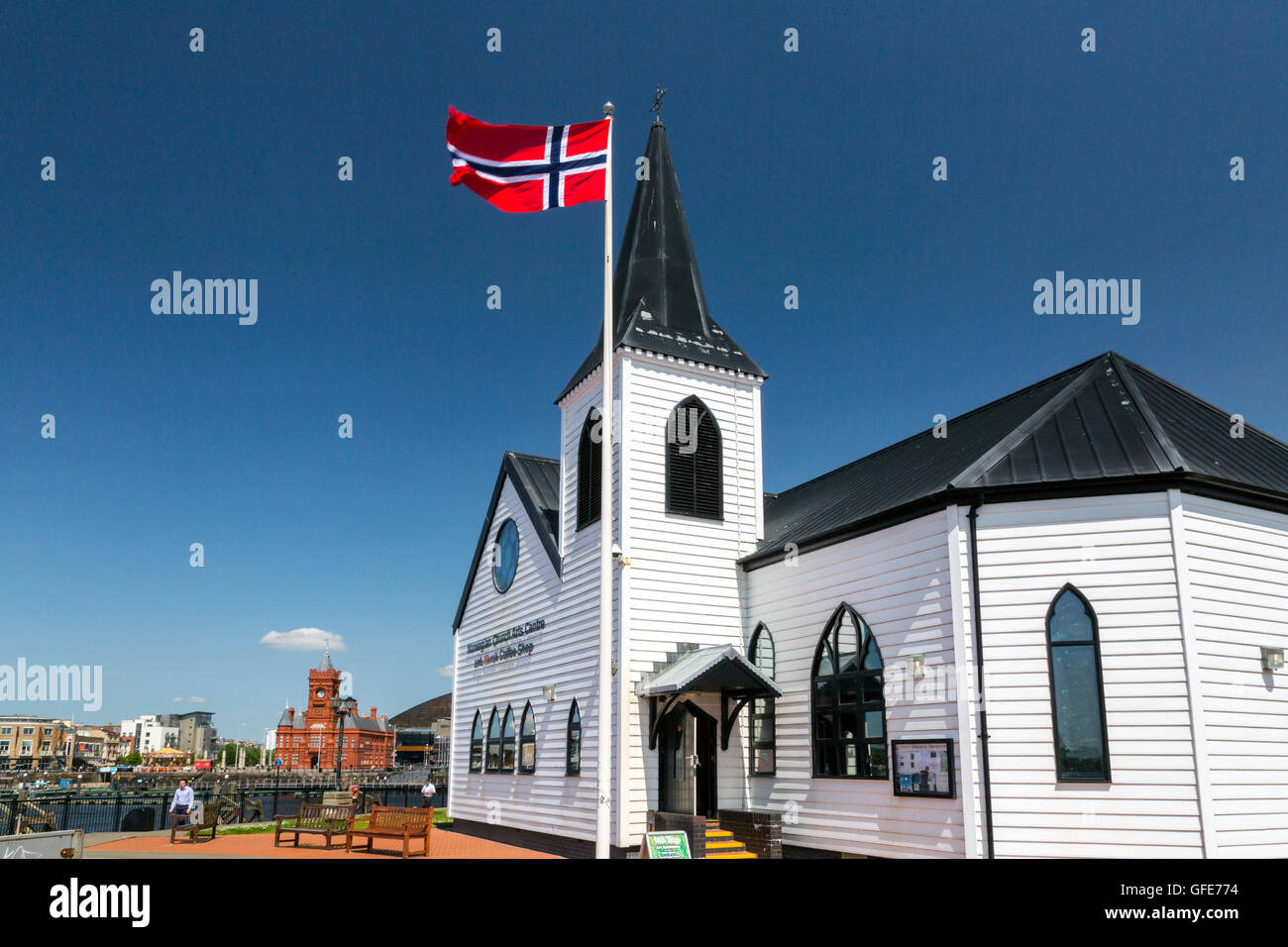 The Norwegian Church in the redeveloped docklands area of Cardiff ...