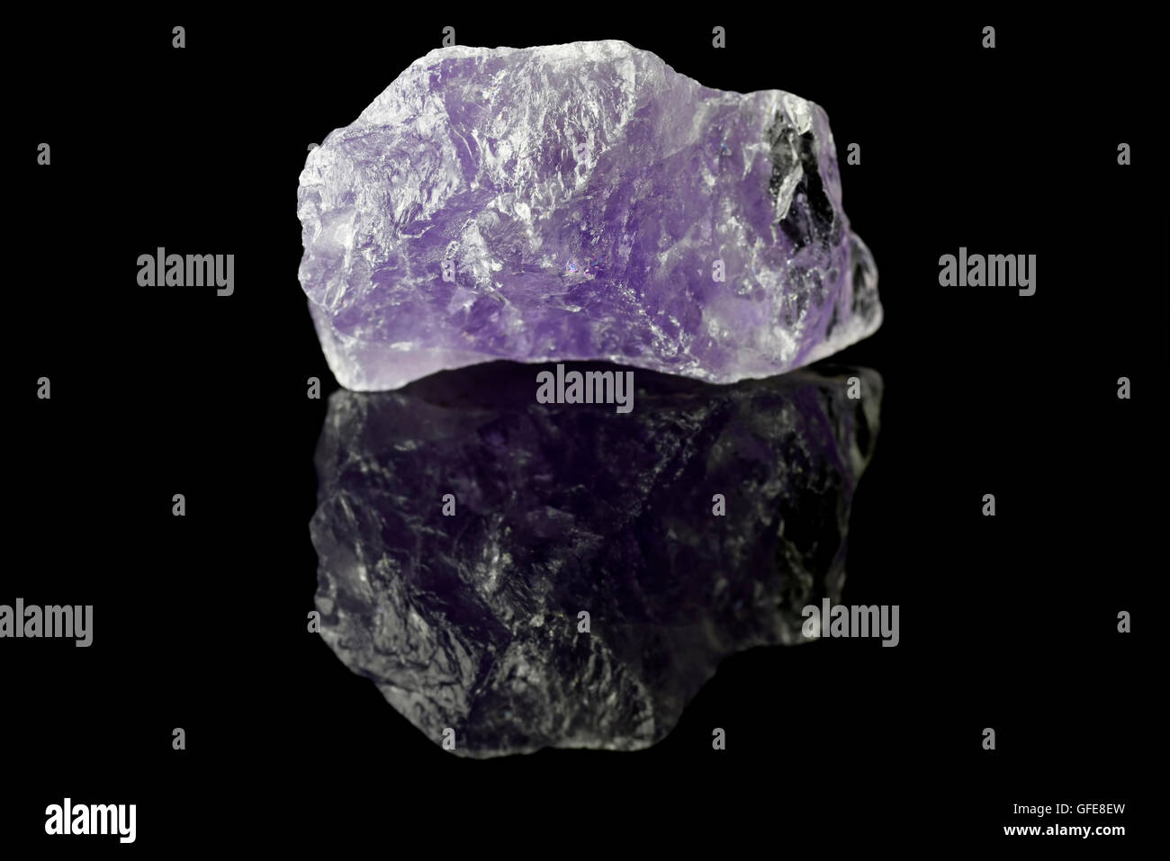 Sample of a beautiful natural raw Amethyst specimen over black ...