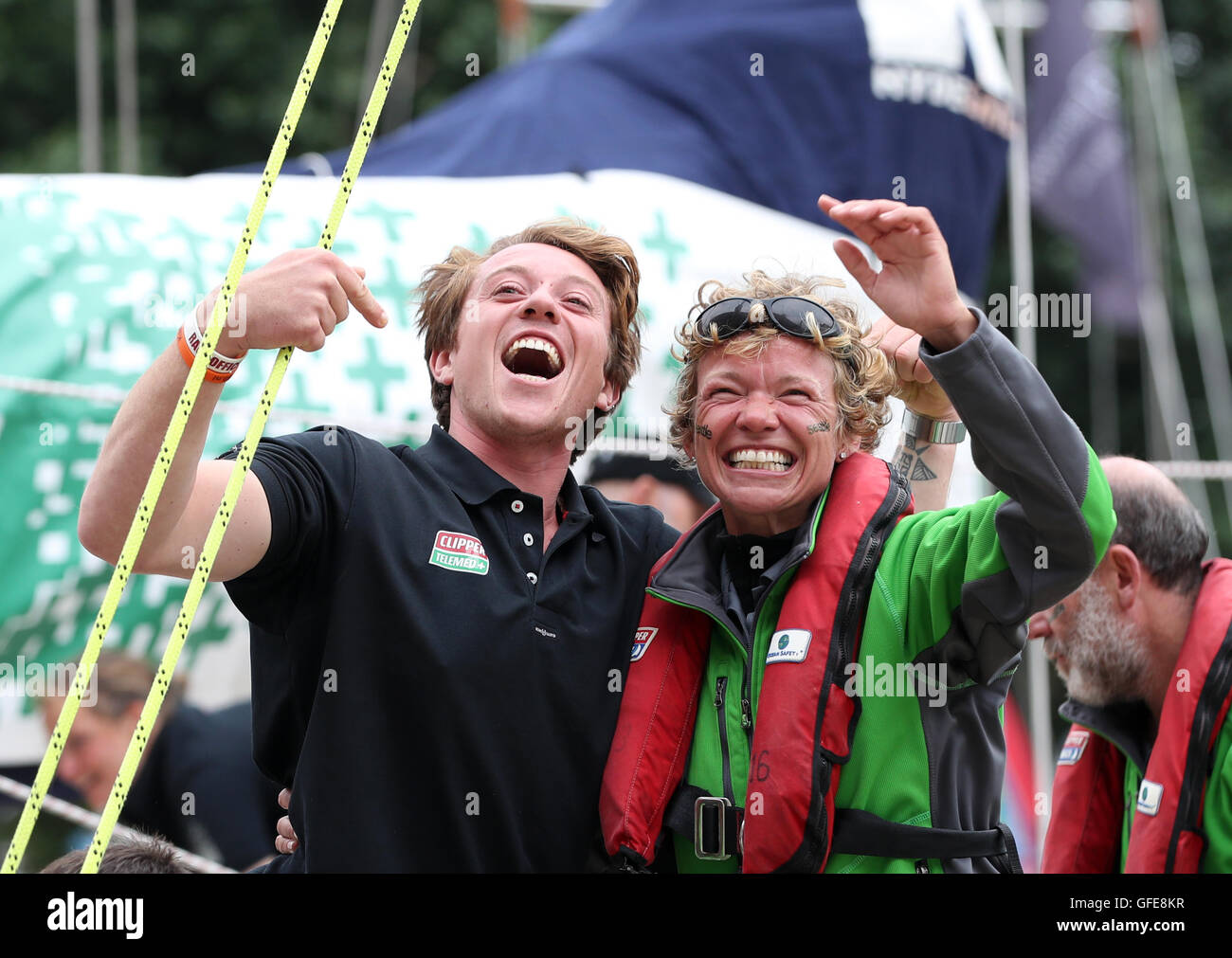 Crew Members of Team Visit Seattle during the final stage of the ...