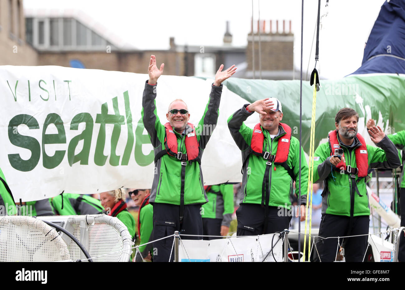 Crew Members of Team Visit Seattle during the final stage of the ...