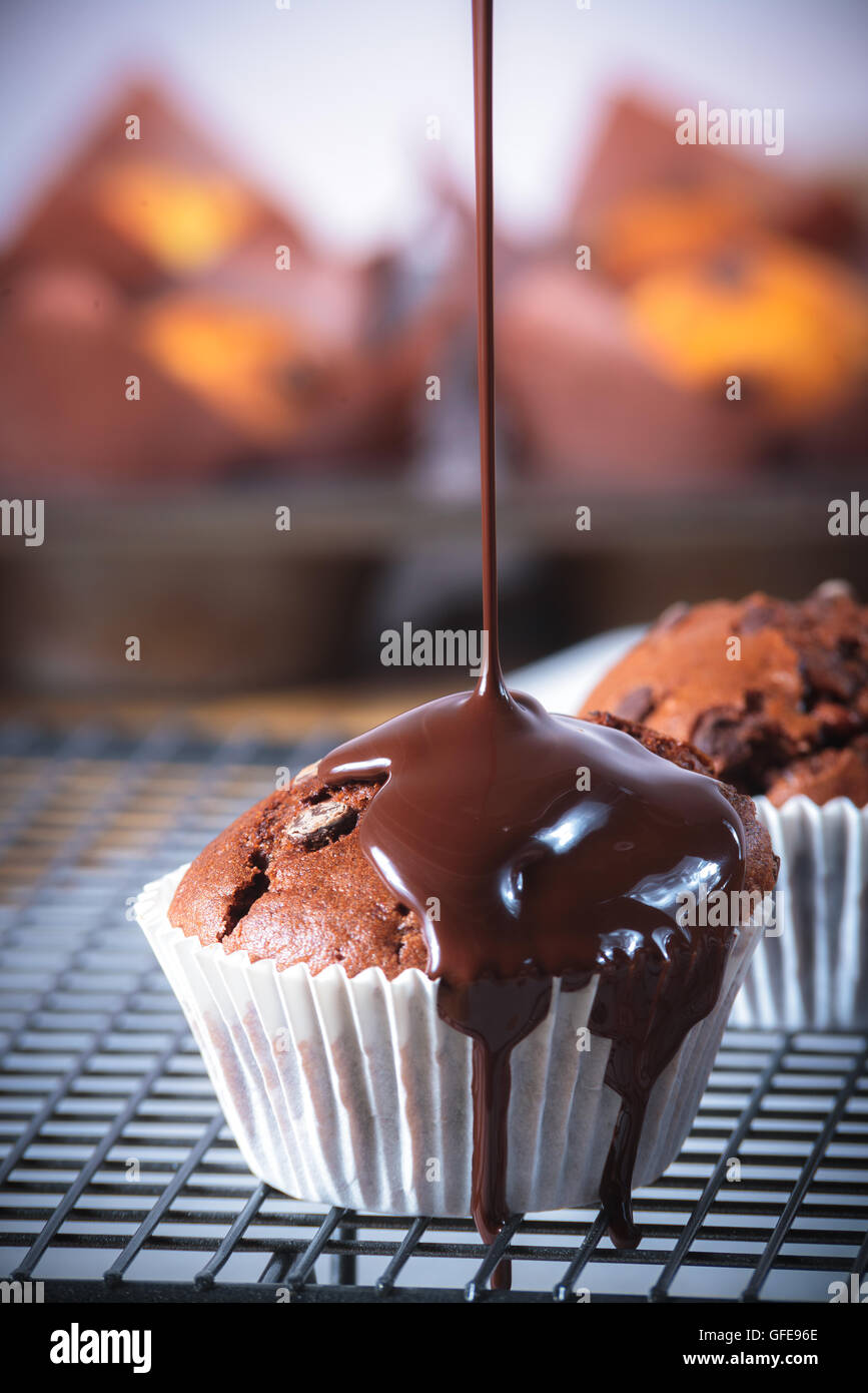 Tasty homemade chocolate muffins hi-res stock photography and images ...
