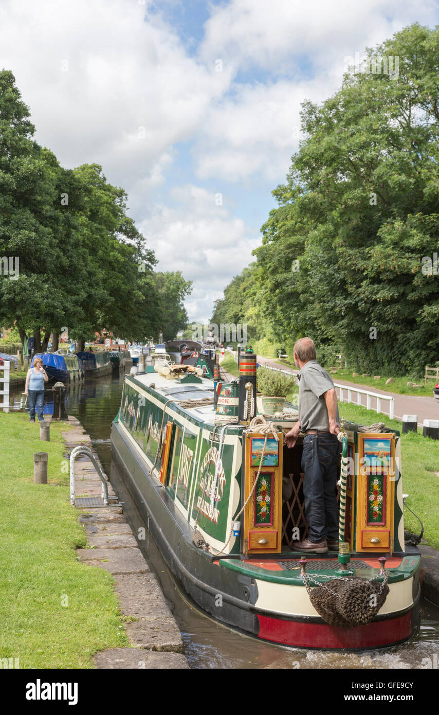 Narrowboats at Fradley Junction lock on the Trent and Mersey Canal ...