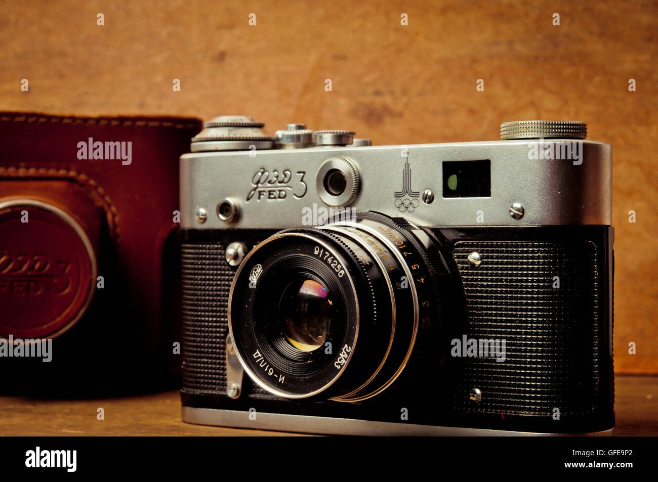 vintage Russian FED photo camera Stock Photo - Alamy