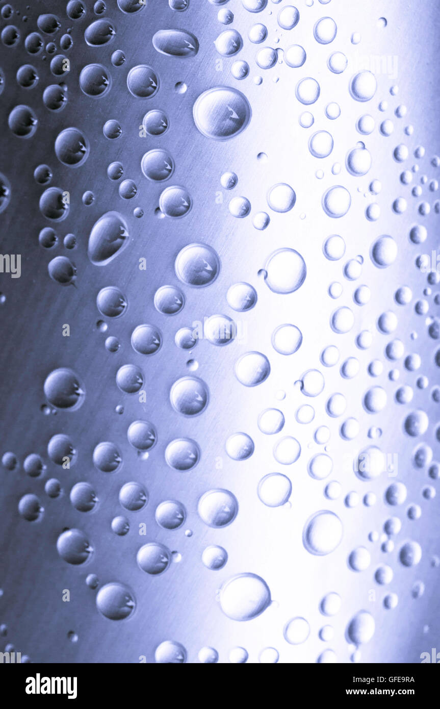 drops of water on metal surface Stock Photo - Alamy