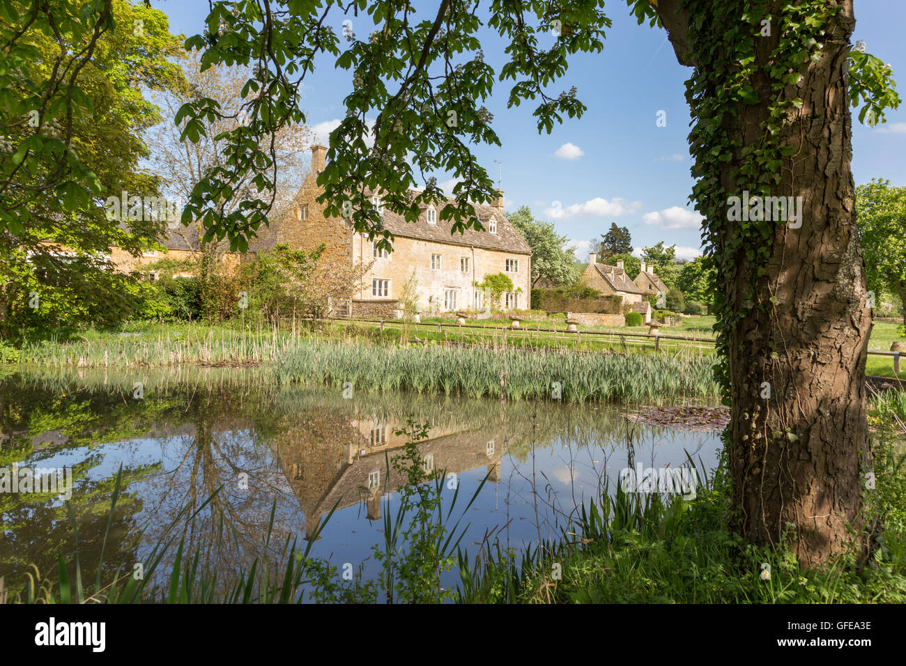 The picturesque Cotswold village of Wyck Rissington, Gloucestershire ...