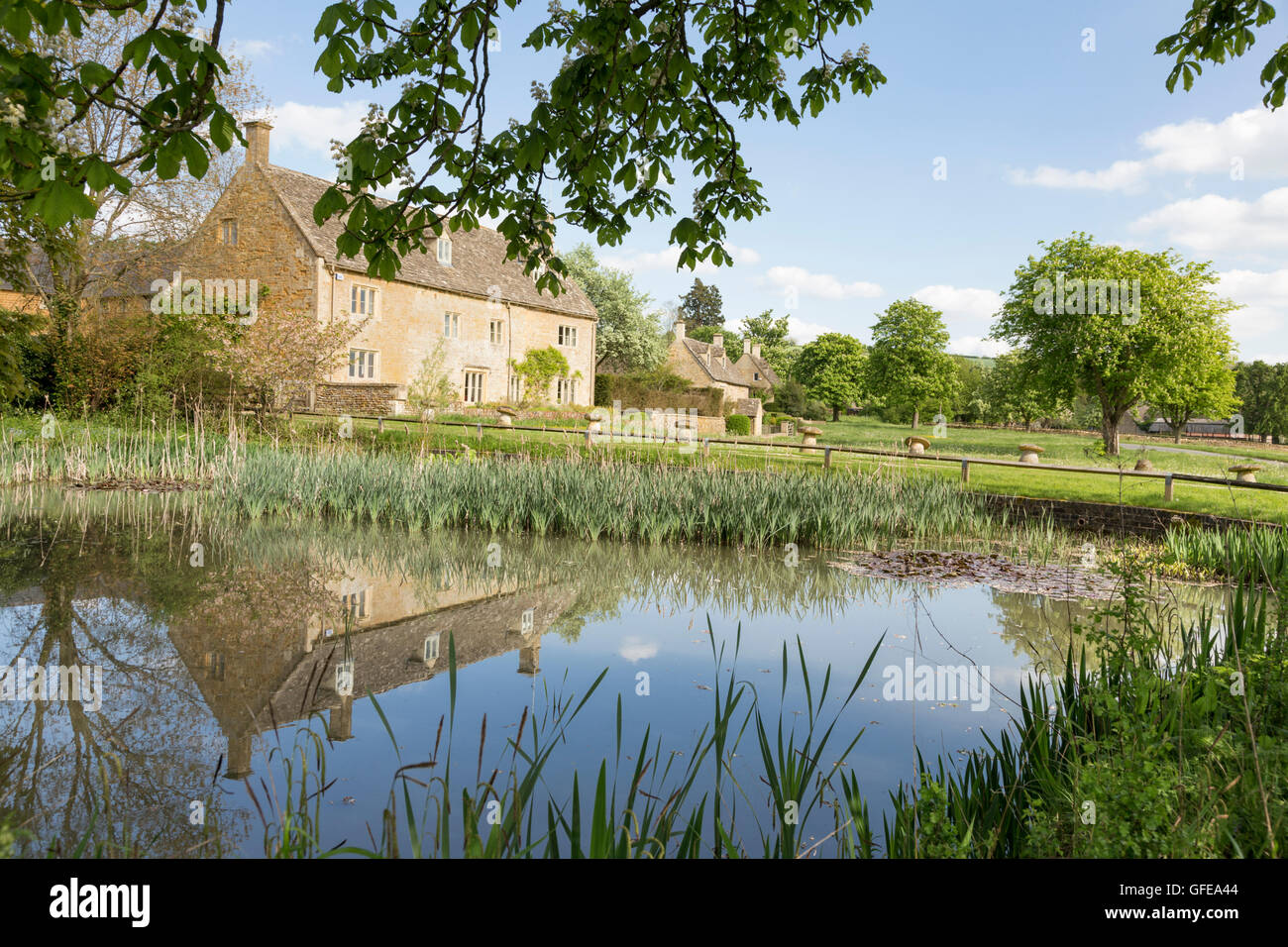 The picturesque Cotswold village of Wyck Rissington, Gloucestershire ...