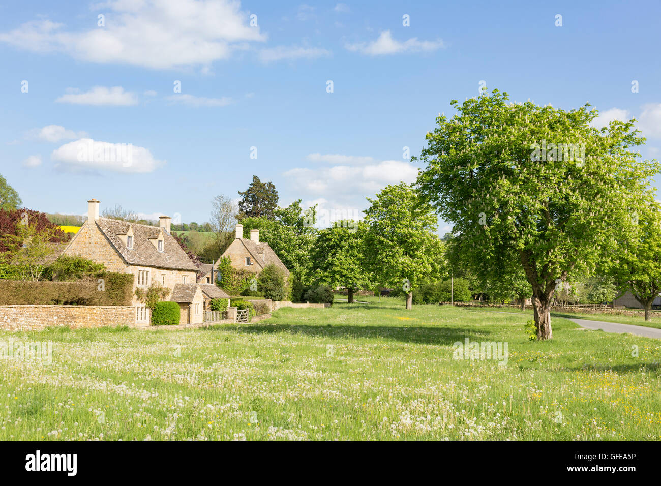 The picturesque Cotswold village of Wyck Rissington, Gloucestershire ...