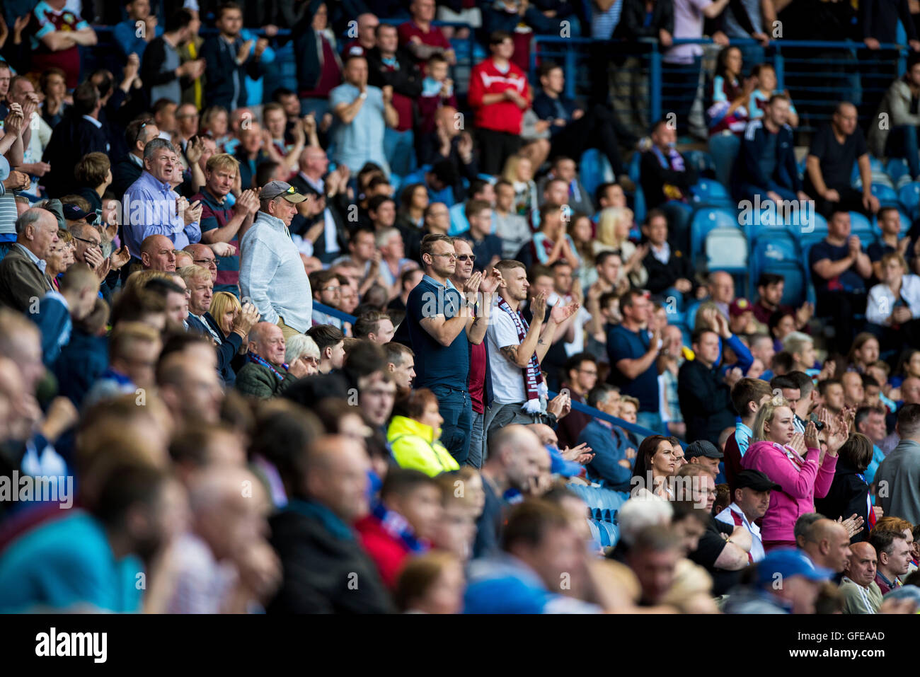 Burnley fans during the pre-season friendly match at the Ibrox Stadium ...