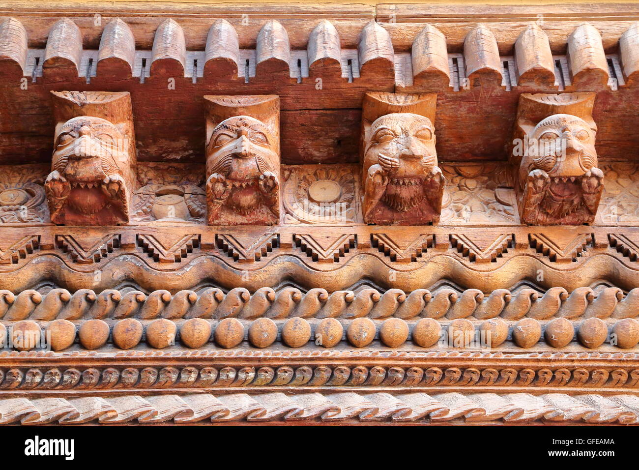 Detail of the architecture inside Mul Chowk Royal Palace, Durbar Square ...