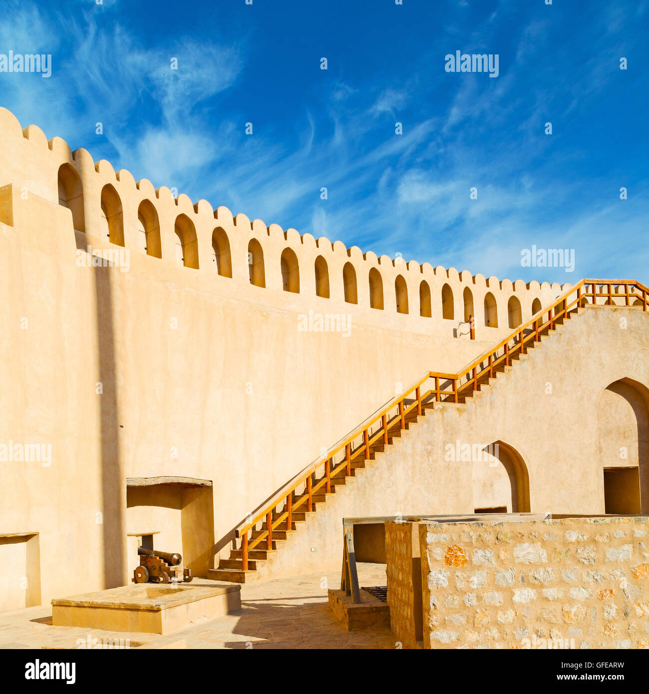 fort battlesment sky and star brick in oman muscat the old defensive ...