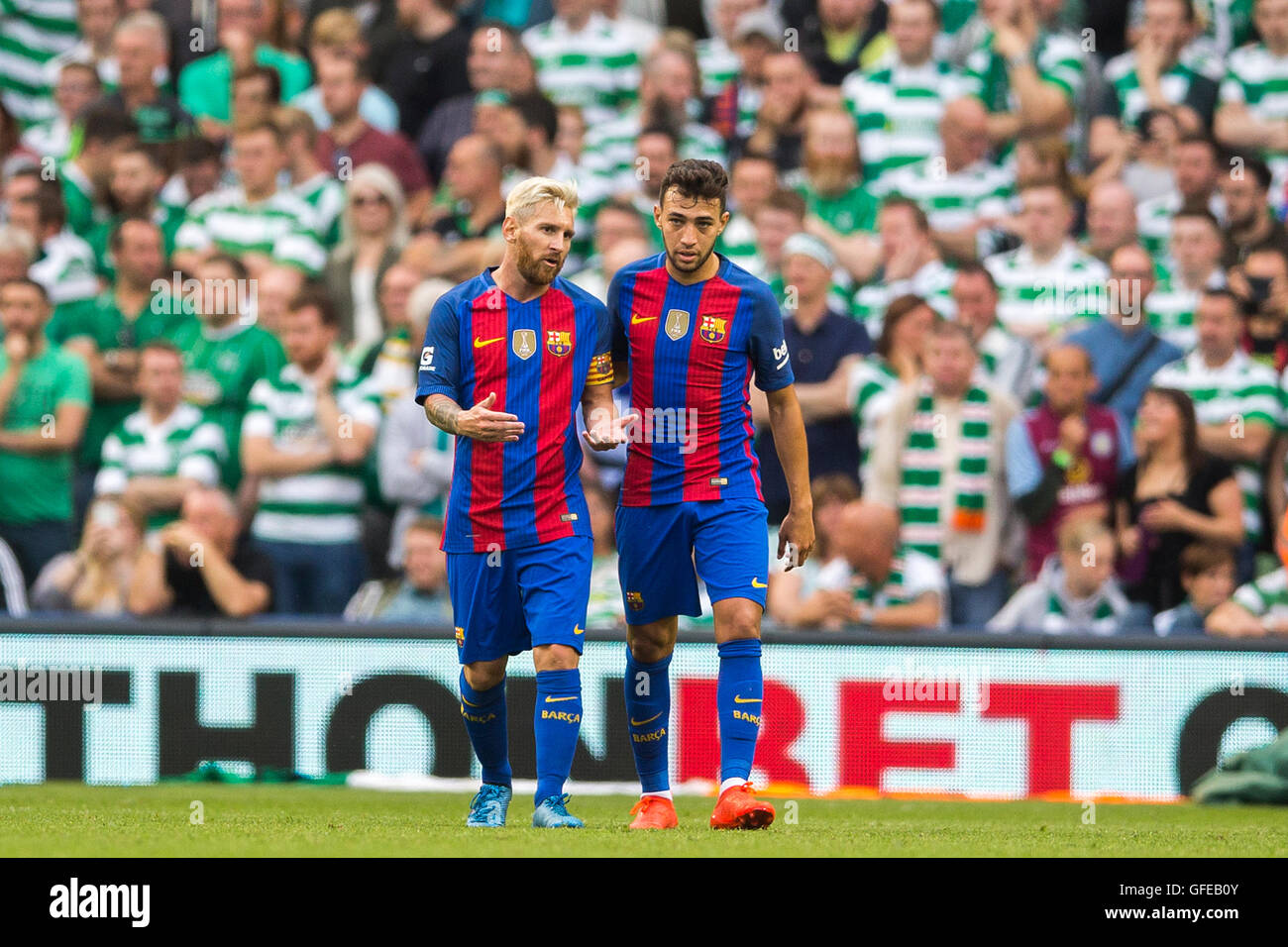 Barcelona's Lionel Messi and Munir El Haddadi Mohamed during the 2016 ...