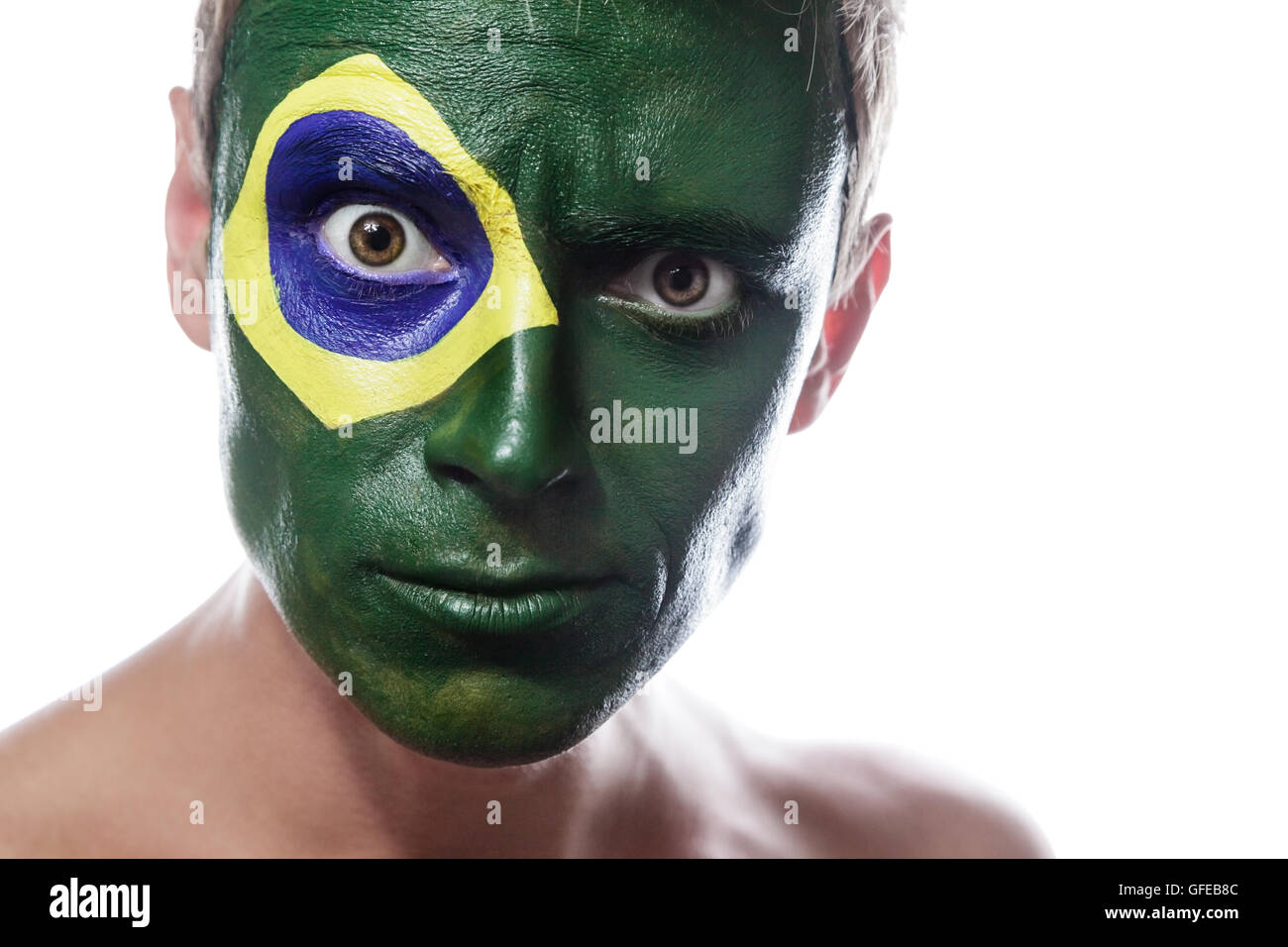 Rugby fan with painted face hi-res stock photography and images - Alamy
