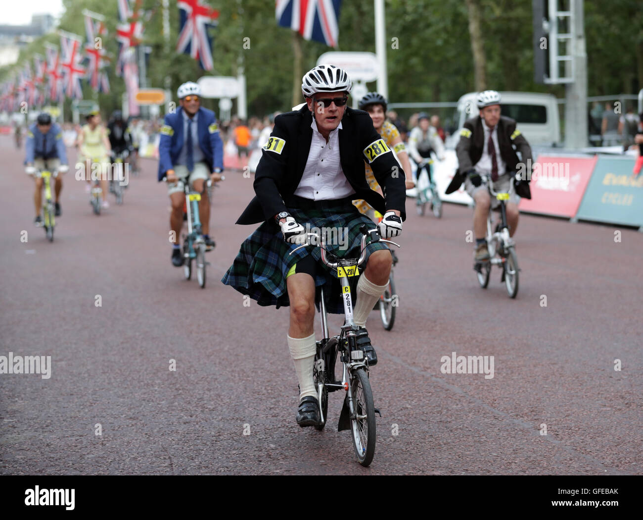 Riders compete in the Brompton World Championship Final during day one ...