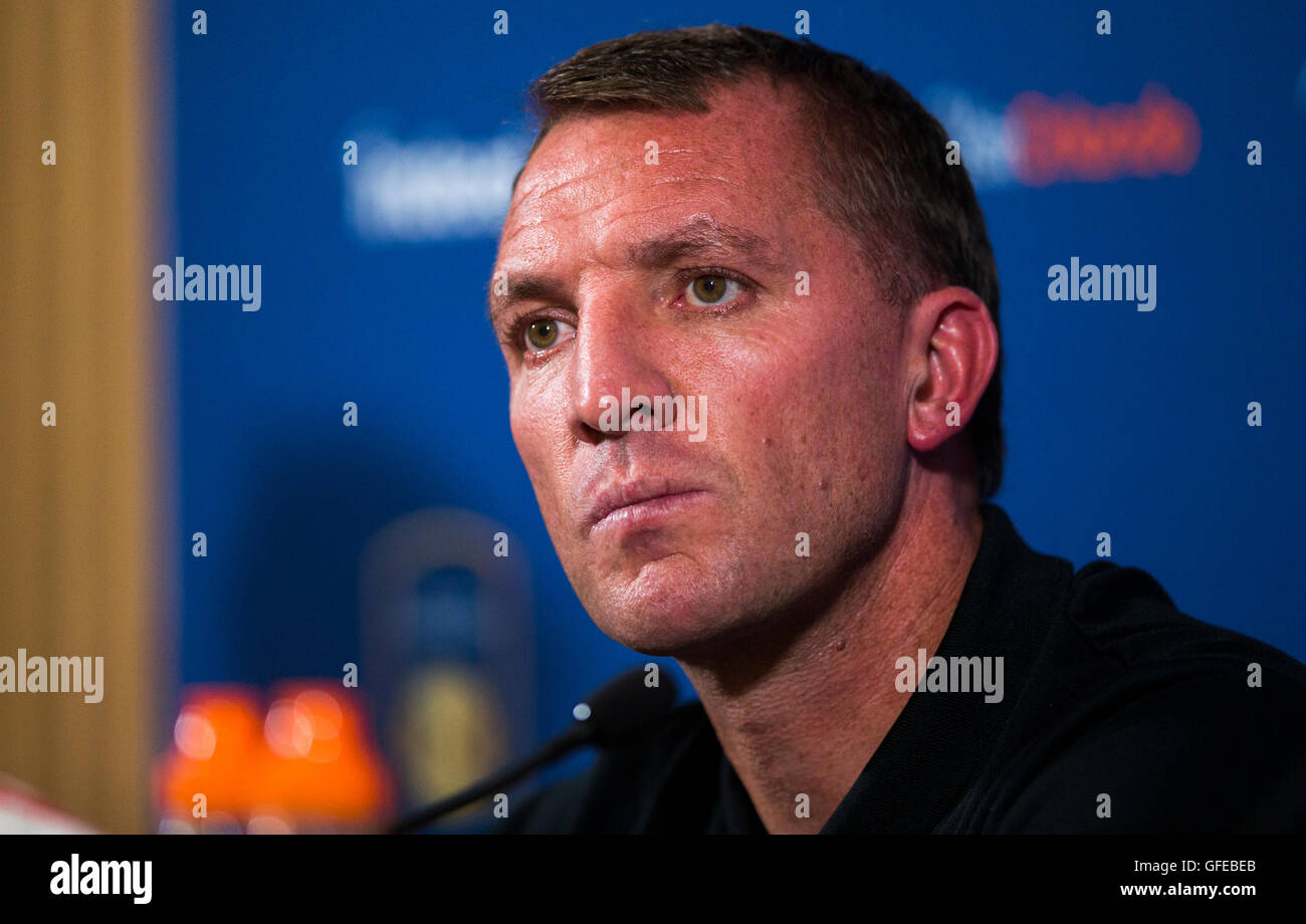 Celtic manager Brendan Rodgers during a press conference after the 2016 ...