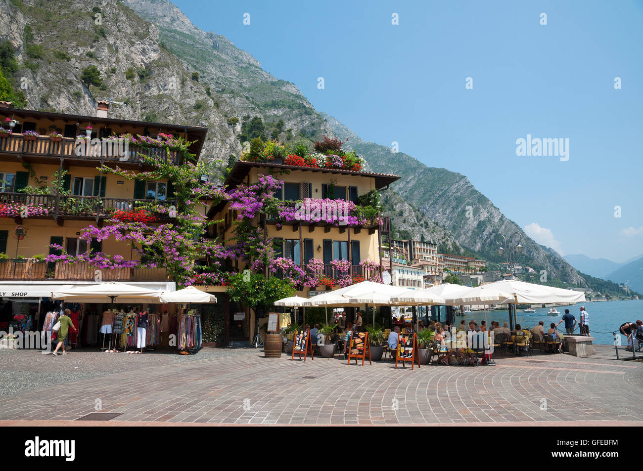 Cityscape of Limone Village, Italy Stock Photo - Alamy
