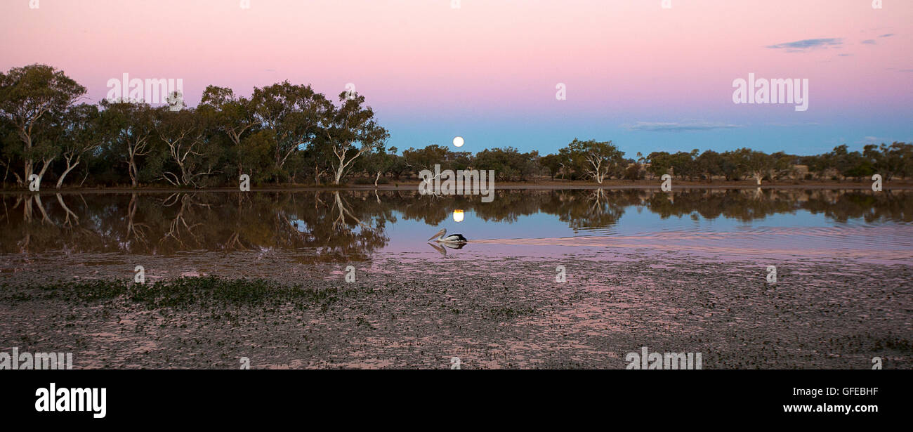 Full Moon Rising over Lake Houdraman Stock Photo - Alamy