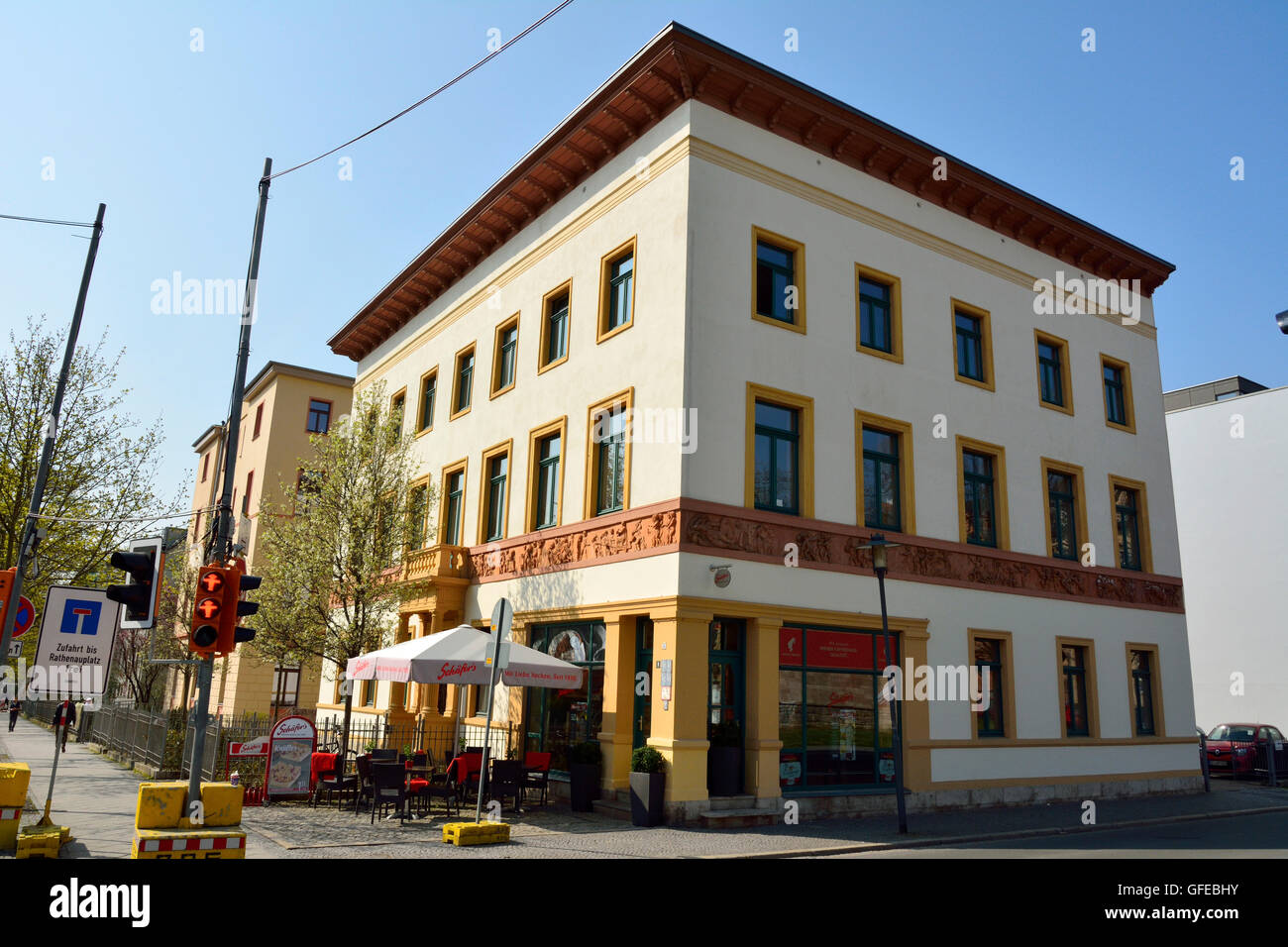 Residential building on Carl-August-Allee street in Weimar Stock Photo ...