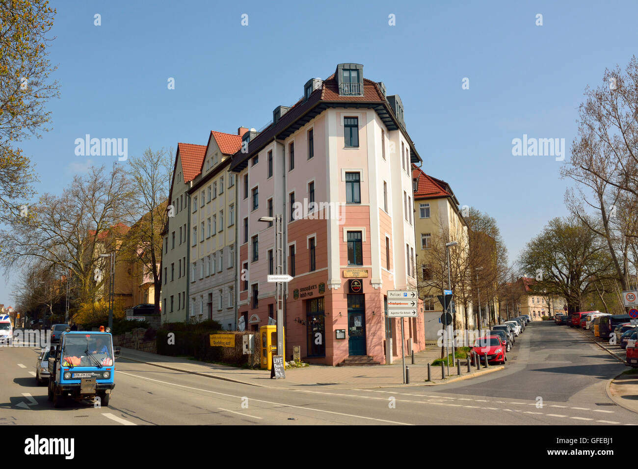 Street view on intersection of Friedrich-Elbert-Strasse and Eduard ...
