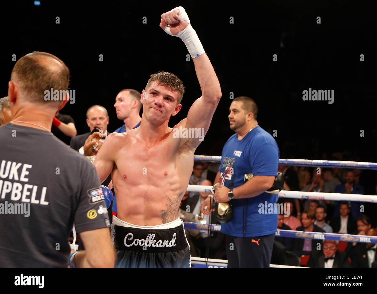 Luke Campbell celebrates victory over Argenis Mendez during the Vacant ...