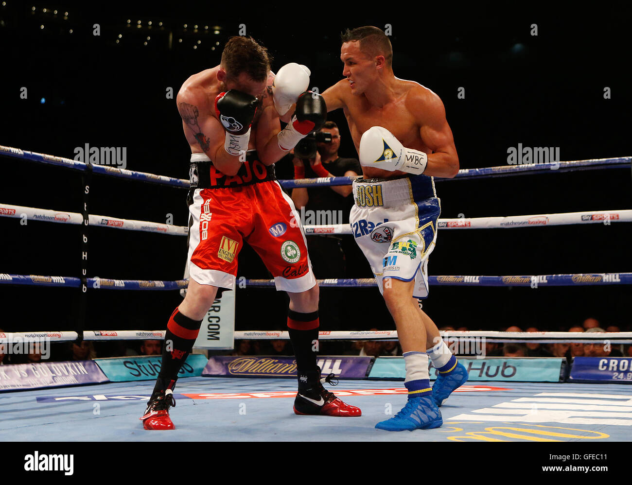 Josh Warrington (right) and Patrick Hyland during the WBC International ...